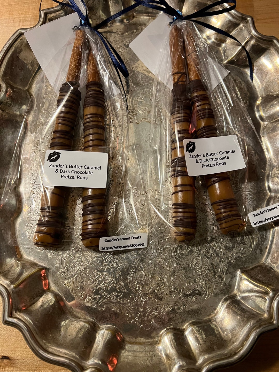 Zander’s Butter Caramel & Dark Chocolate Pretzel Rods - Etsy