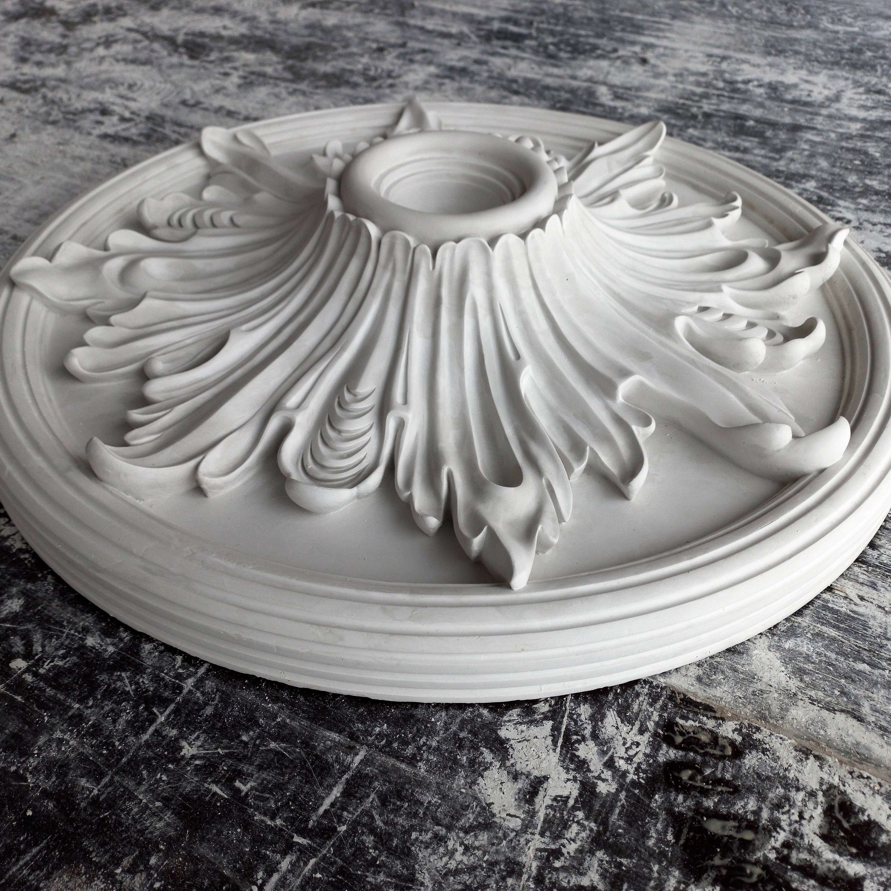 20" Baroque Style Plaster Ceiling Medallion, for Light Fixtures, for ...