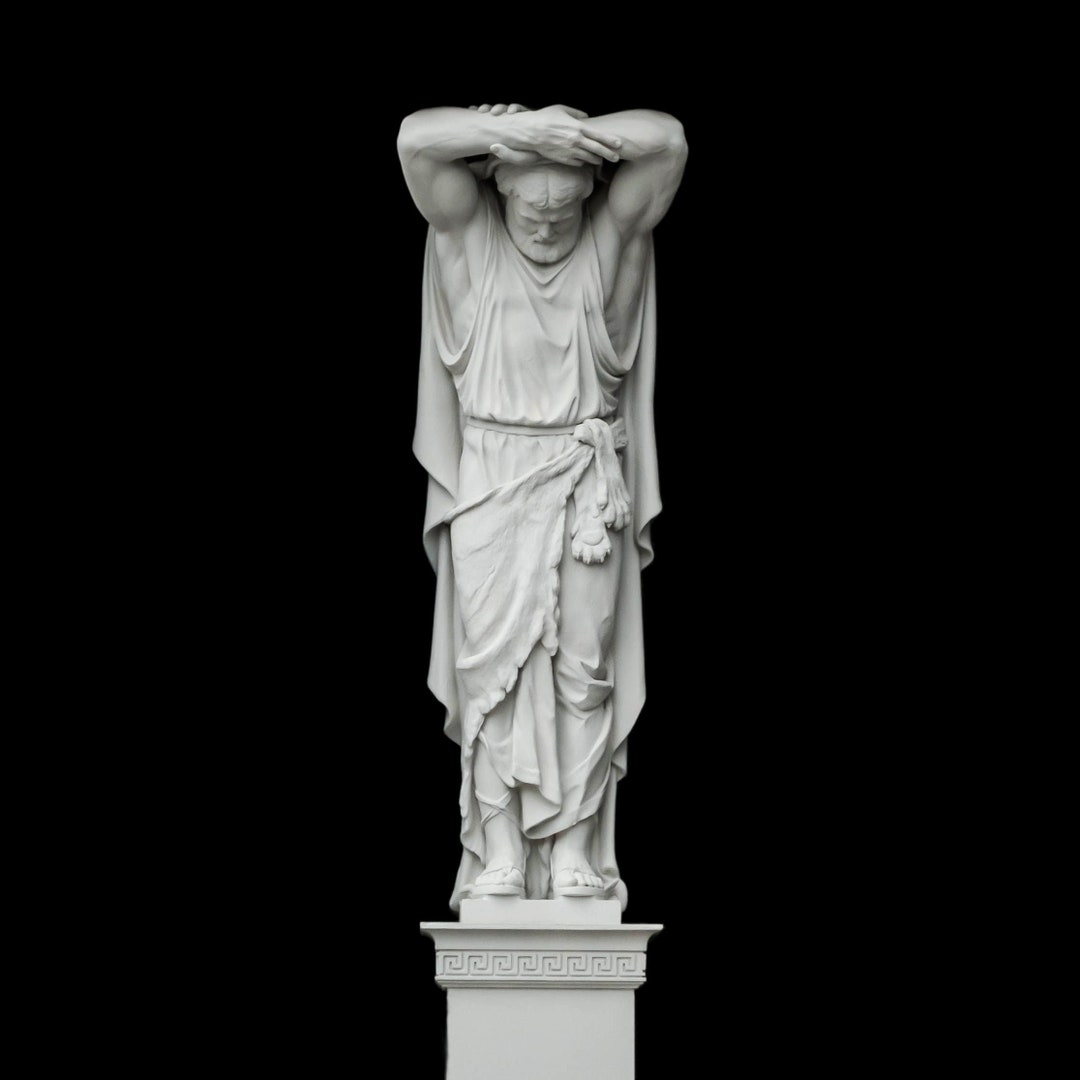 Antique Atlas Sculpture Large Size 50inch Statue Wall Decor , Statue of ...
