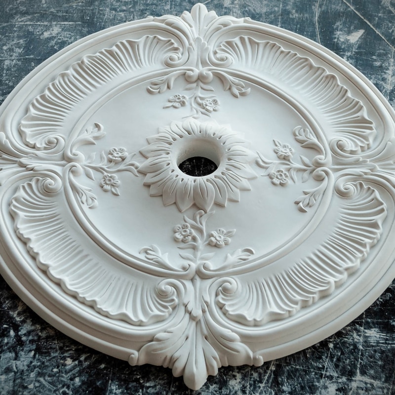White Plaster Rosette - Etsy