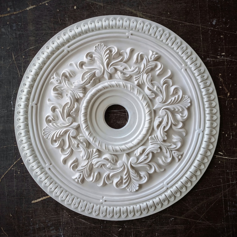 21 Inch Vintage Plaster Ceiling Medallion - Elegant Carving Patterns ...