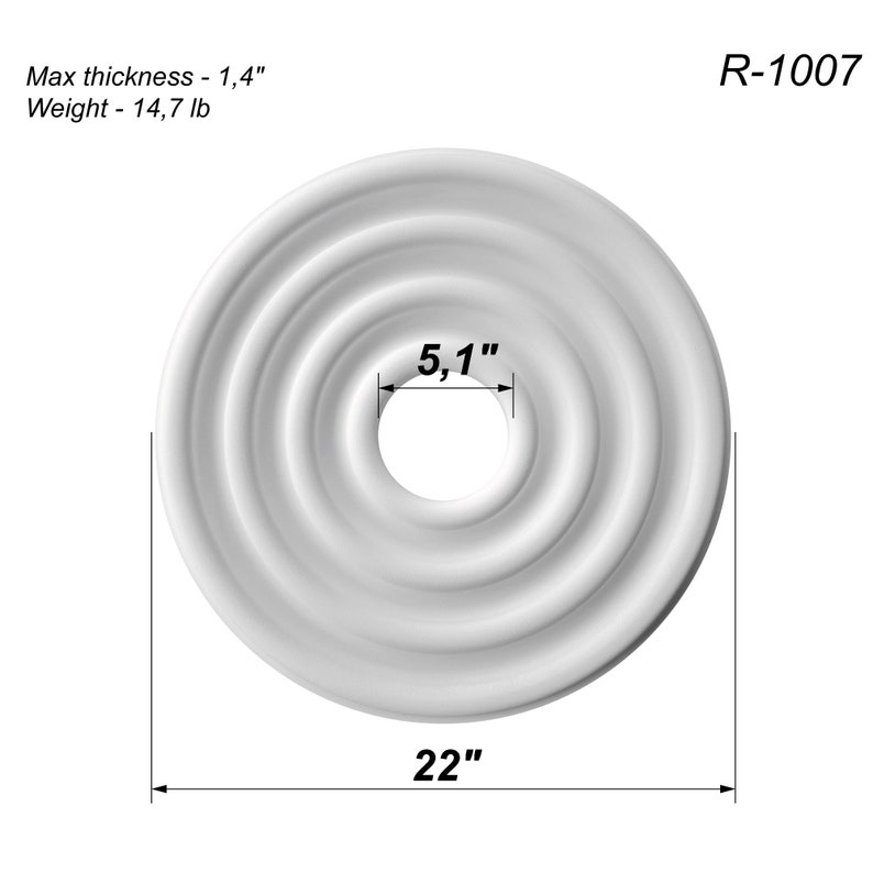 Modern Plaster Ceiling Medallion With Wave Patterns - Etsy