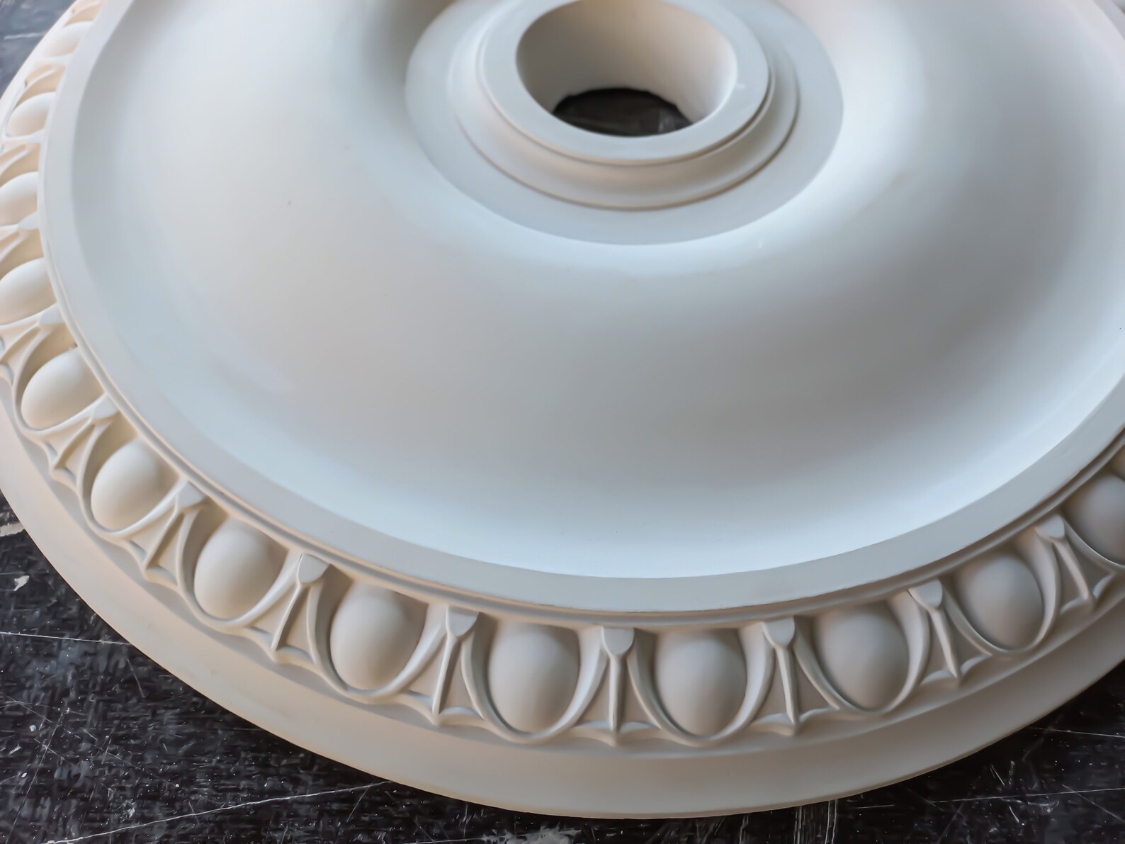 17" Modern Plaster Ceiling Medallion - Sleek Decor for Light Fixtures ...