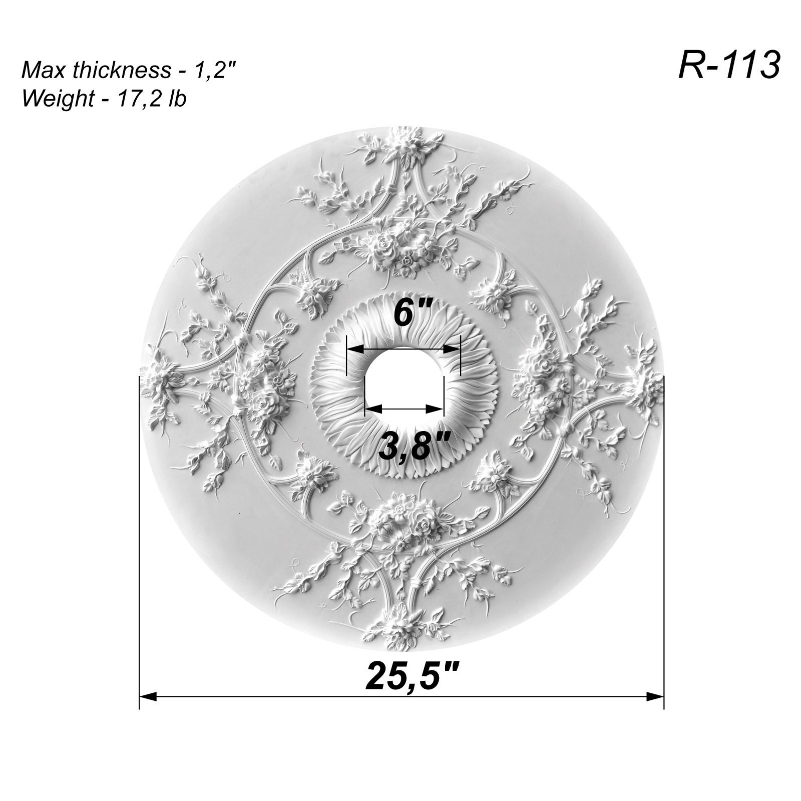 28 Inch Plaster Rosette for Chandeliers and Elegant Ceiling - Etsy