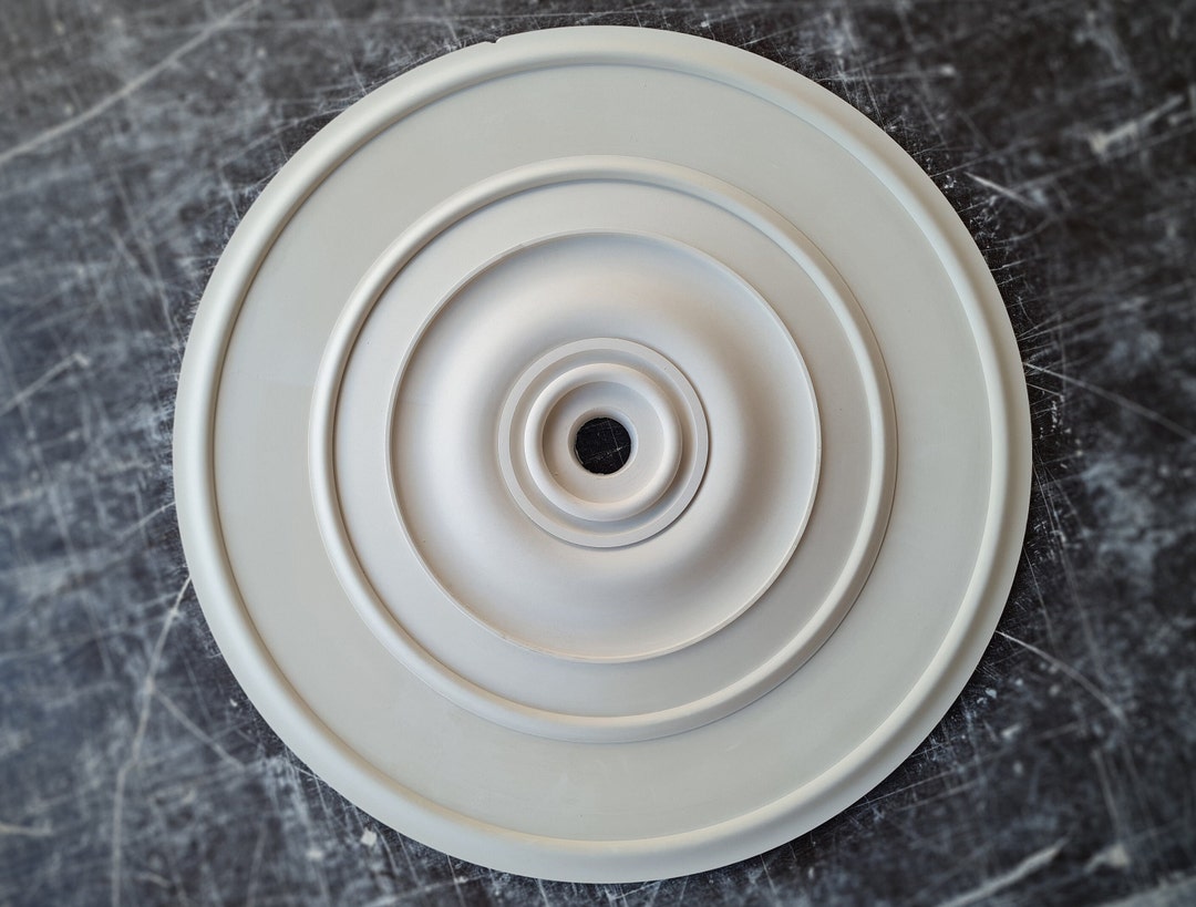 30" Sleek and Minimalist: Plaster Ceiling Medallion With Soft Lines ...
