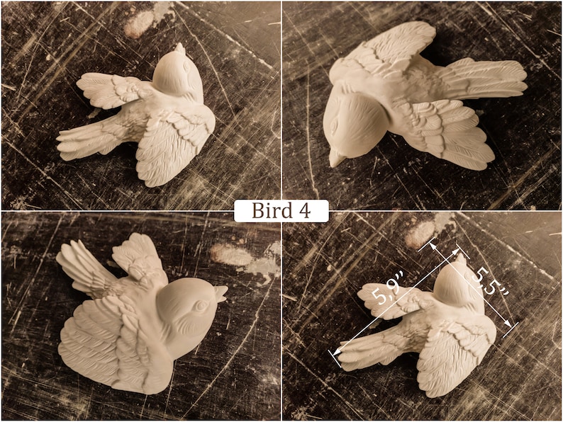 Set of Realistic Plaster Flying Birds Bird Motif Room - Etsy