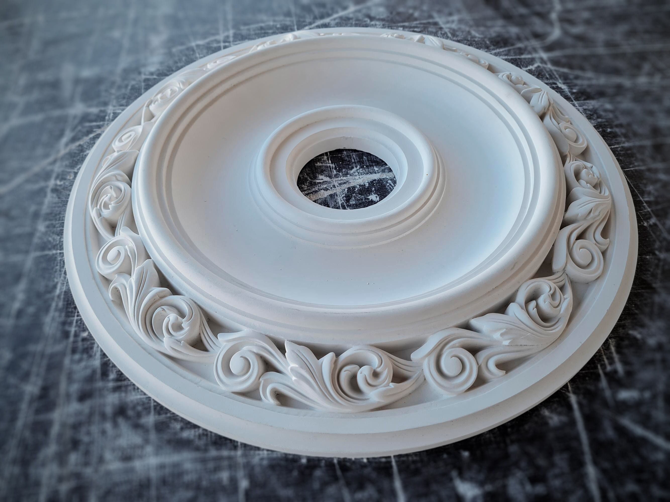 14" Modern Ceiling Medallion With Intricate Design for Chandeliers ...