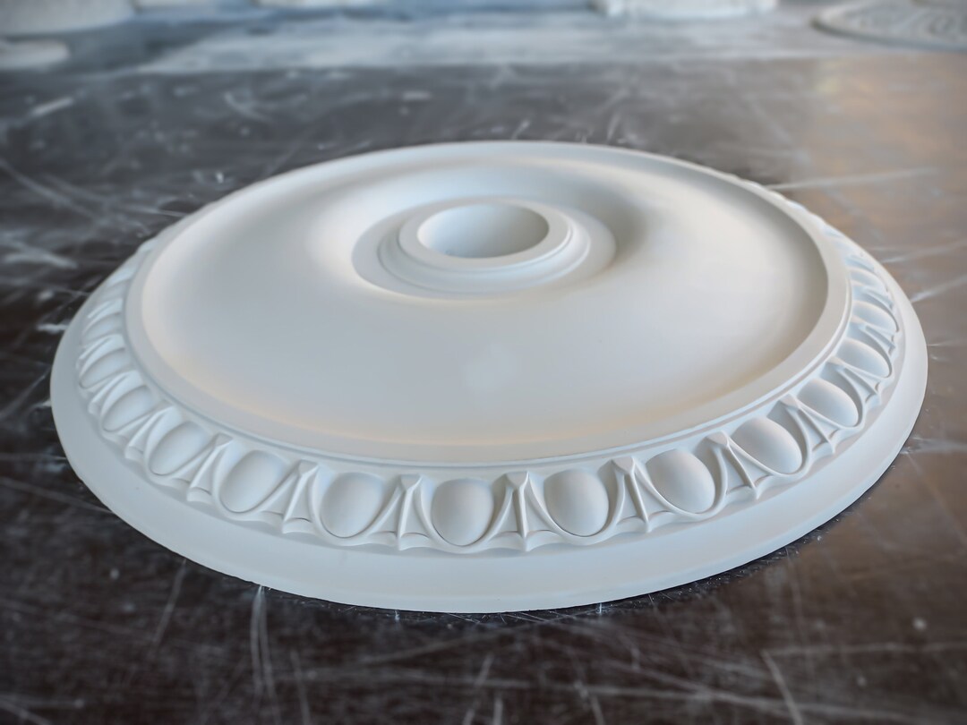 17" Modern Plaster Ceiling Medallion - Sleek Decor for Light Fixtures ...