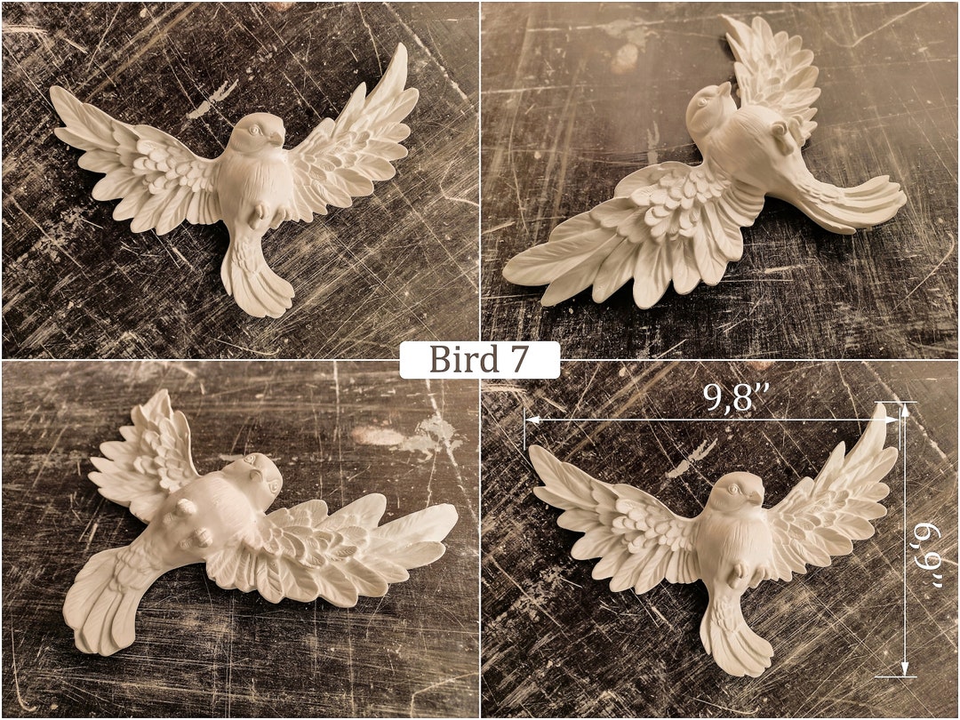Realistic Plaster Flying Birds, Bird Motif Room Accessories, Avian ...