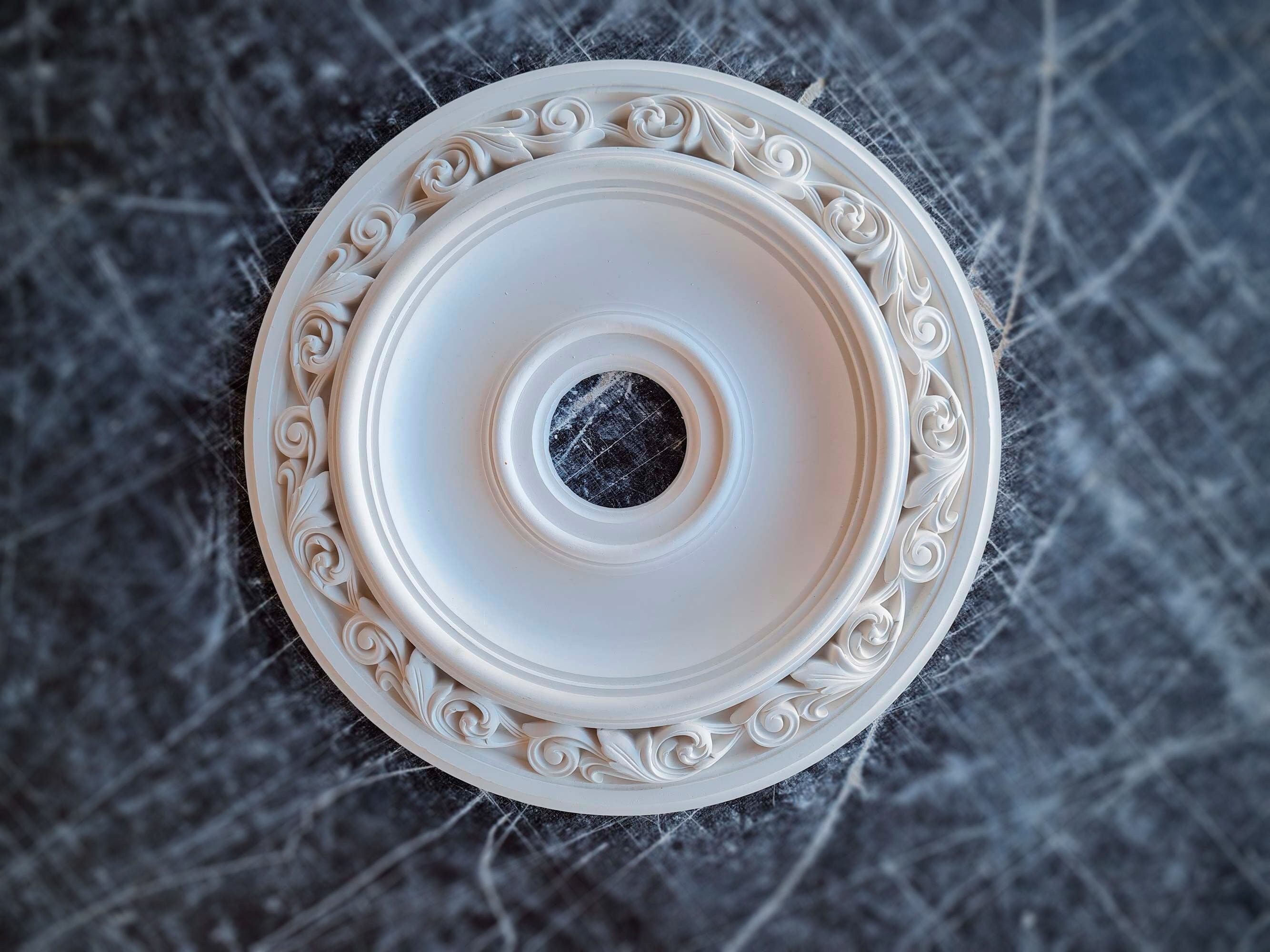 14" Modern Ceiling Medallion With Intricate Design for Chandeliers ...