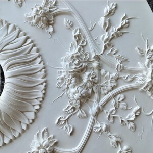 28 Inch Plaster Rosette for Chandeliers and Elegant Ceiling Decorations ...