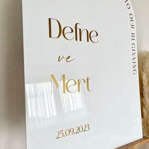 Reception Board Welcome Sign Acrylic Sign in Arch Design Wedding Söz ...