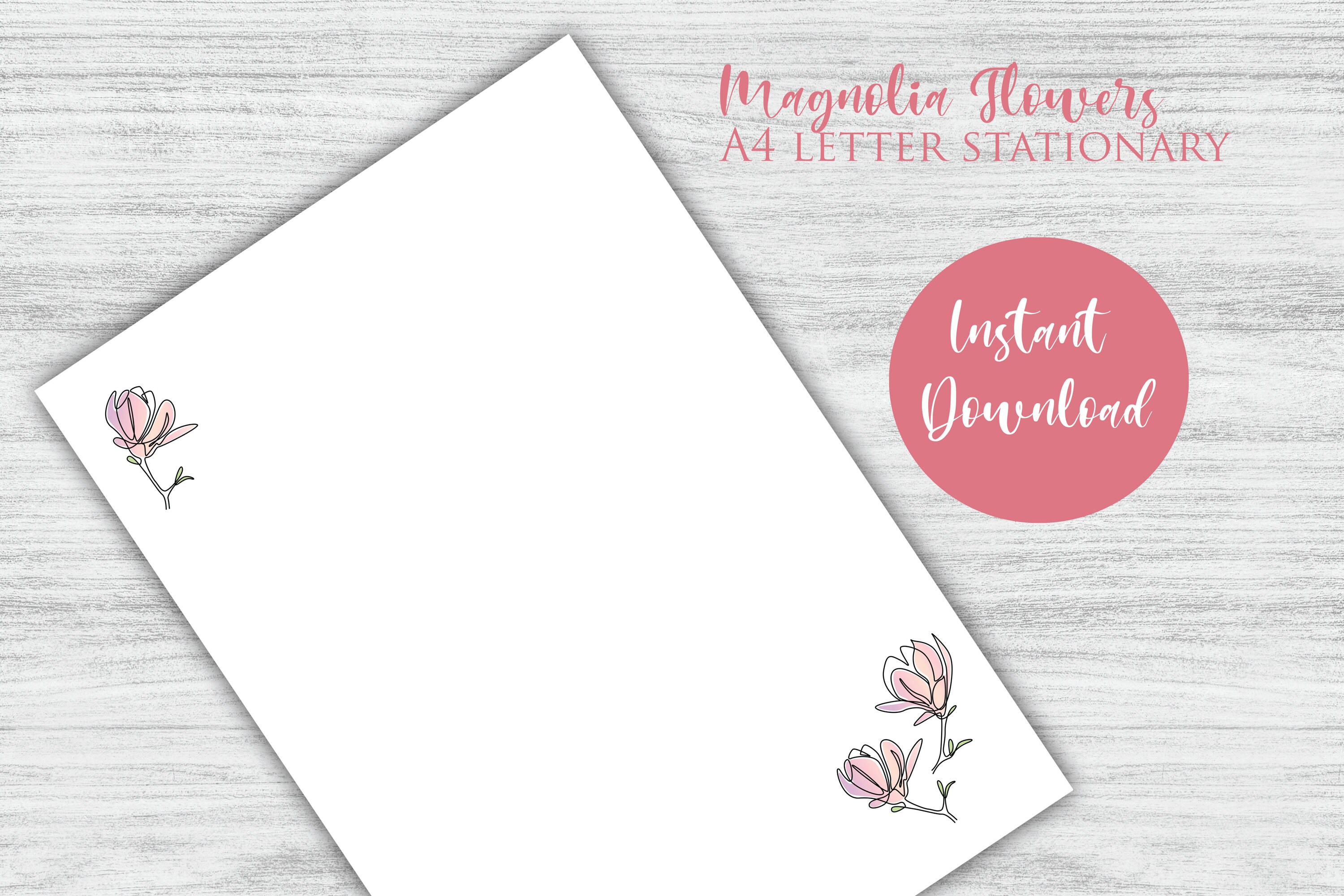 Magnolia Flowers A4 Letter Stationery Letter Stationery Magnolia Flower ...