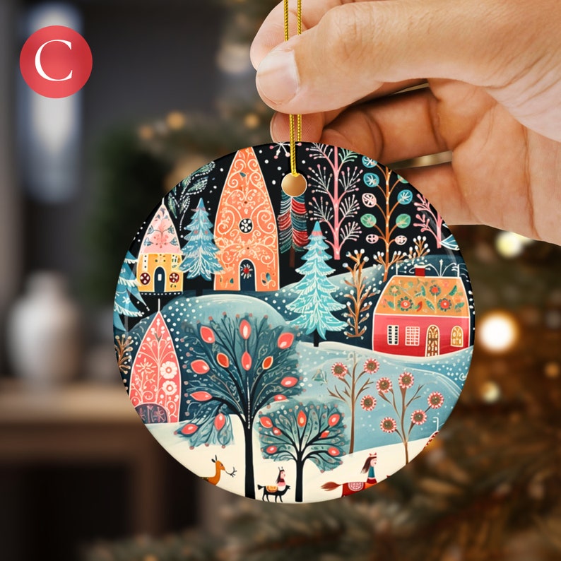 Winter Folk Art Hygge Christmas Folk Art Christmas Gift Nordic Ornament ...
