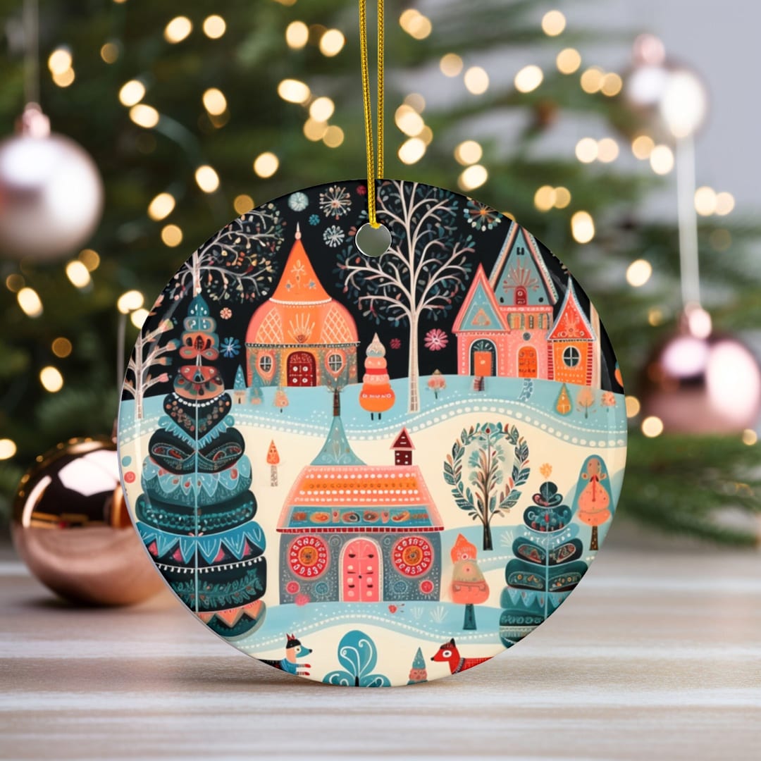 Winter Folk Art Hygge Christmas Folk Art Christmas Gift Nordic Ornament ...