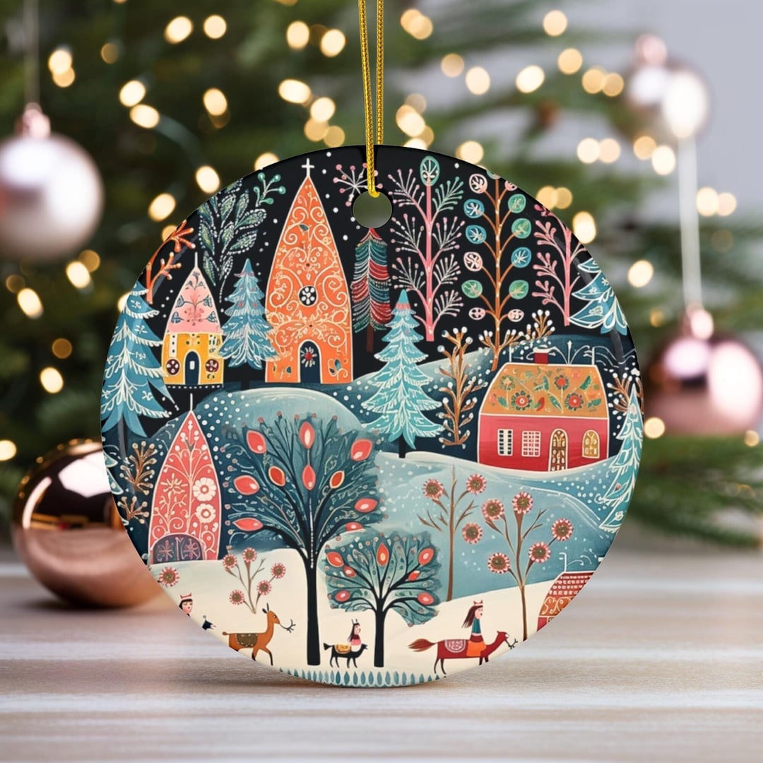 Scandinavian Christmas Ornament Vintage Folk Art Nordic Art Ornament ...