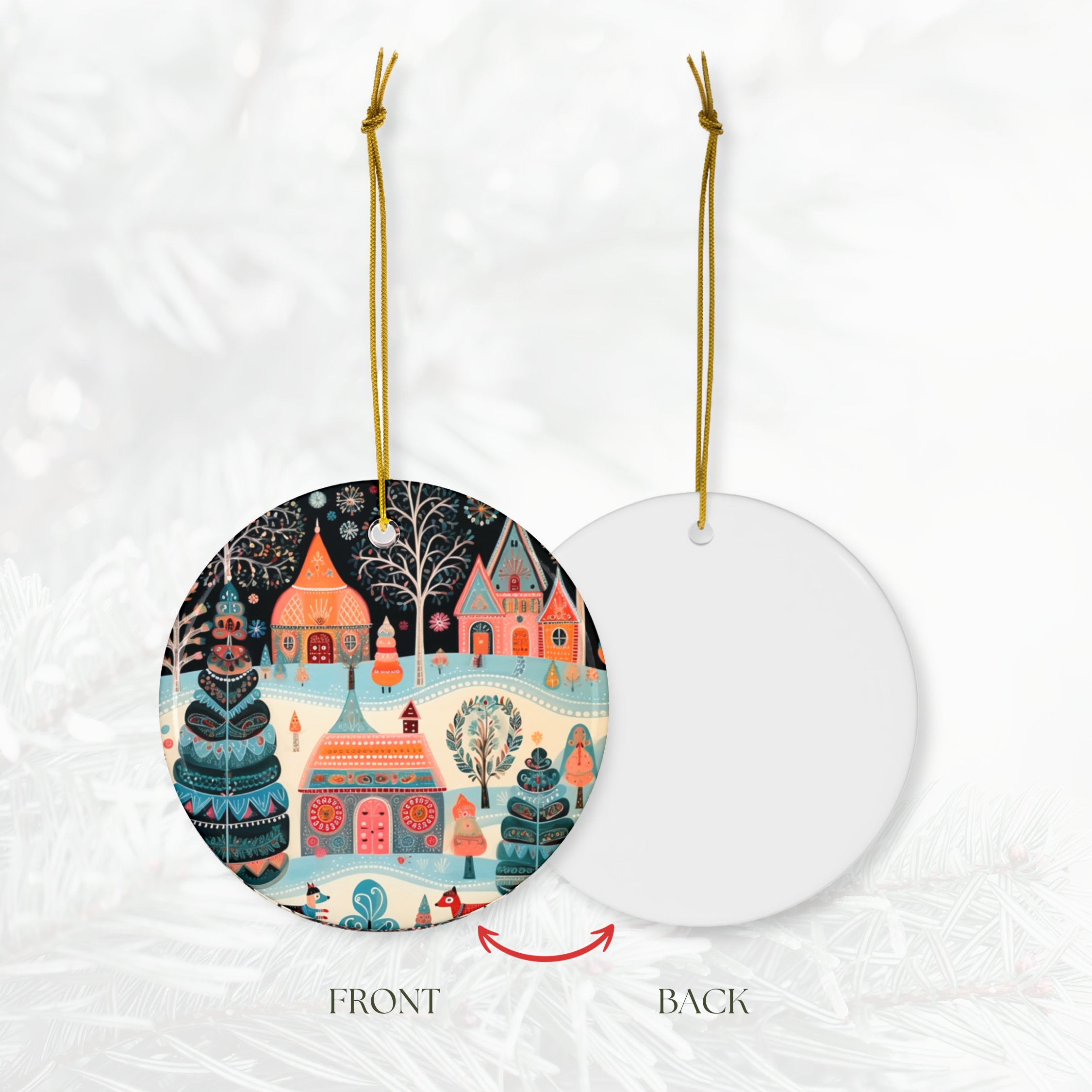 Winter Folk Art Hygge Christmas Folk Art Christmas Gift Nordic Ornament ...