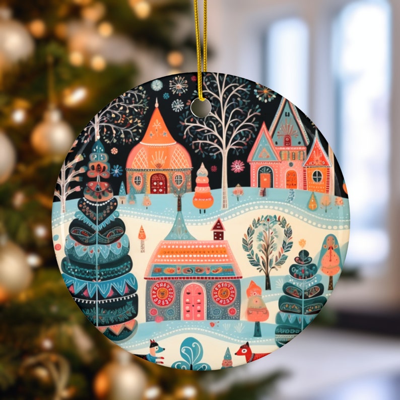 Winter Folk Art Hygge Christmas Folk Art Christmas Gift Nordic Ornament ...