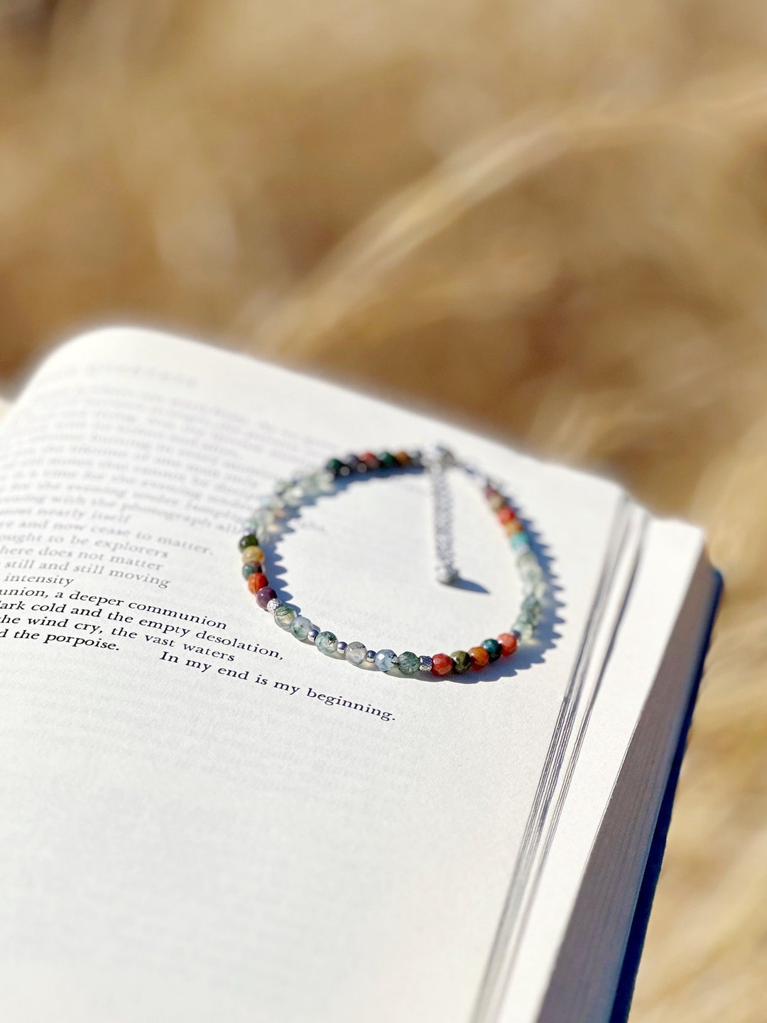 Alyvia Adjustable Multi Color Ocean Jasper & Green Botanical Agate ...