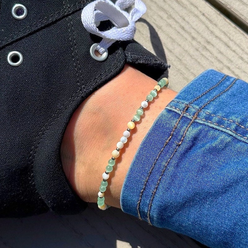 Stone Anklet - Etsy