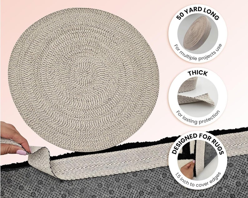 1.5" Wide Twill Tape - 50 Yards for Rug Tufting and Edge Binding ...