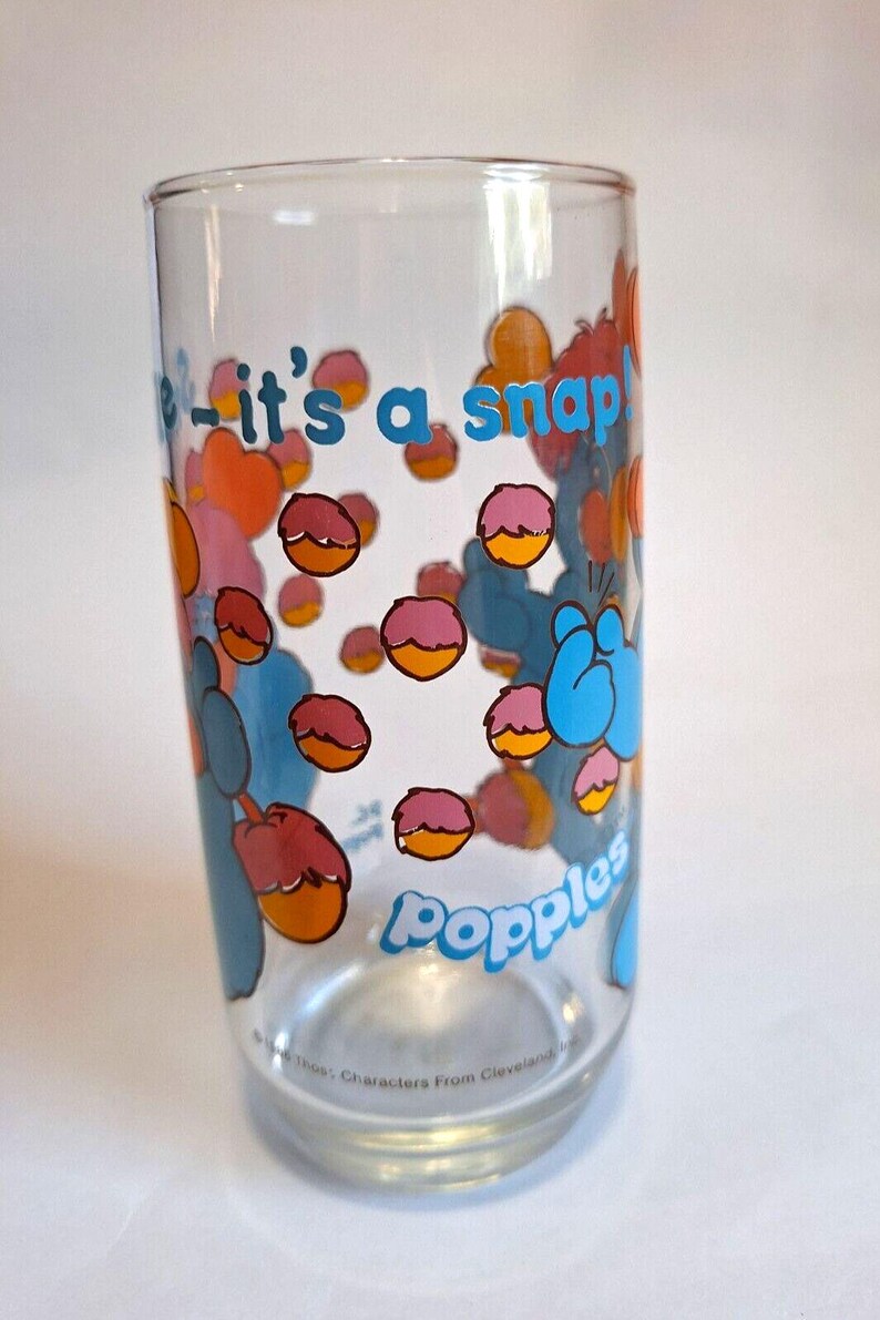Vintage Popples Drinking Glass 1986 Collectible smile-it's a Snap P.C ...