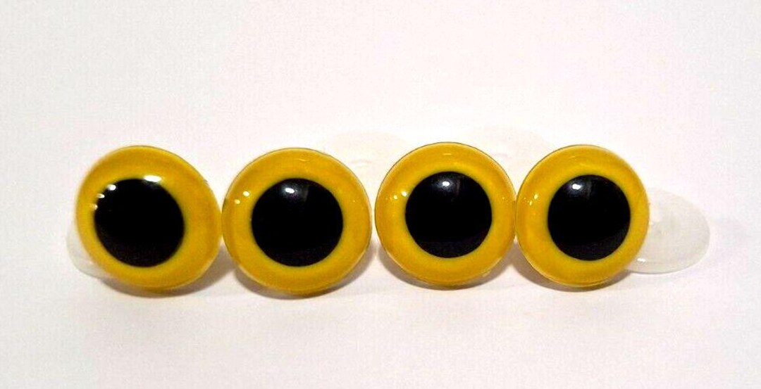 SET of 3 Doll Animal Puppet Craft Plastic Safety Eyes Yellow Knit ...