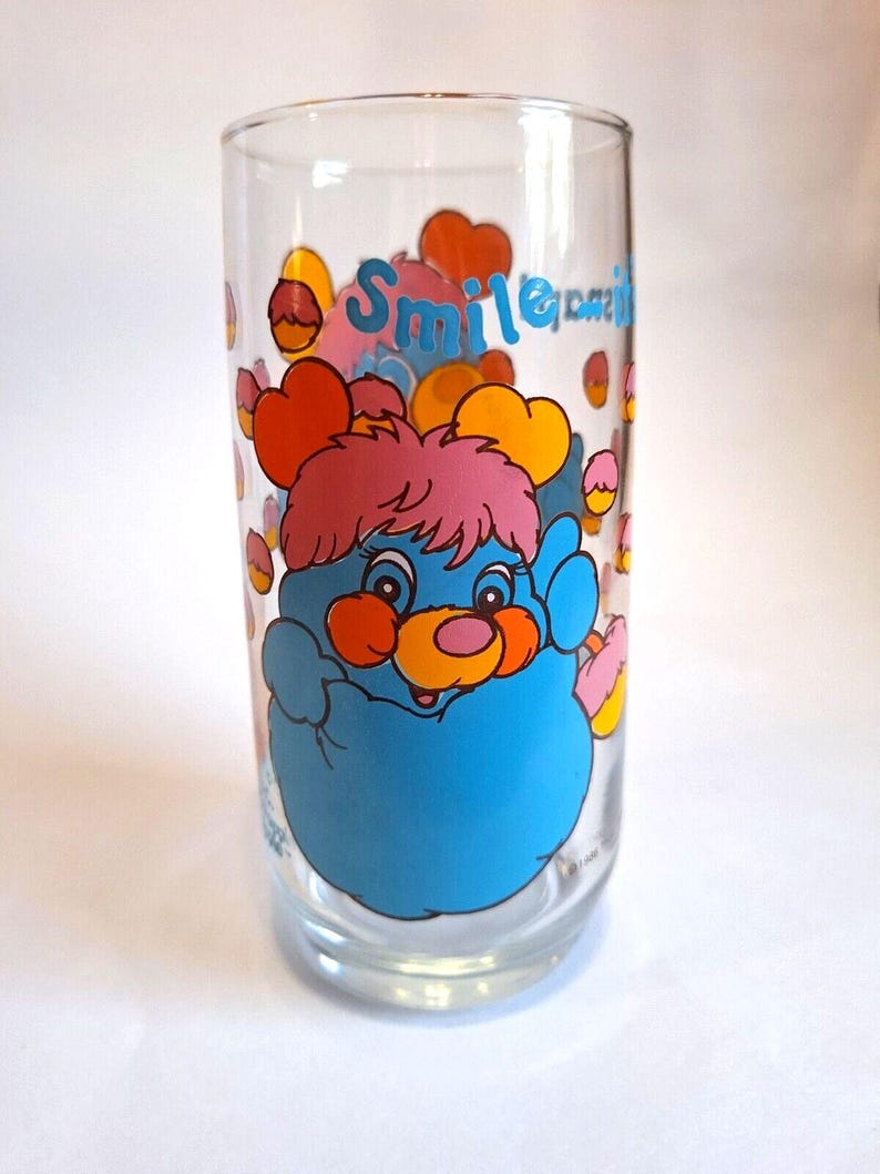 Vintage Popples Drinking Glass 1986 Collectible smile-it's a Snap P.C ...