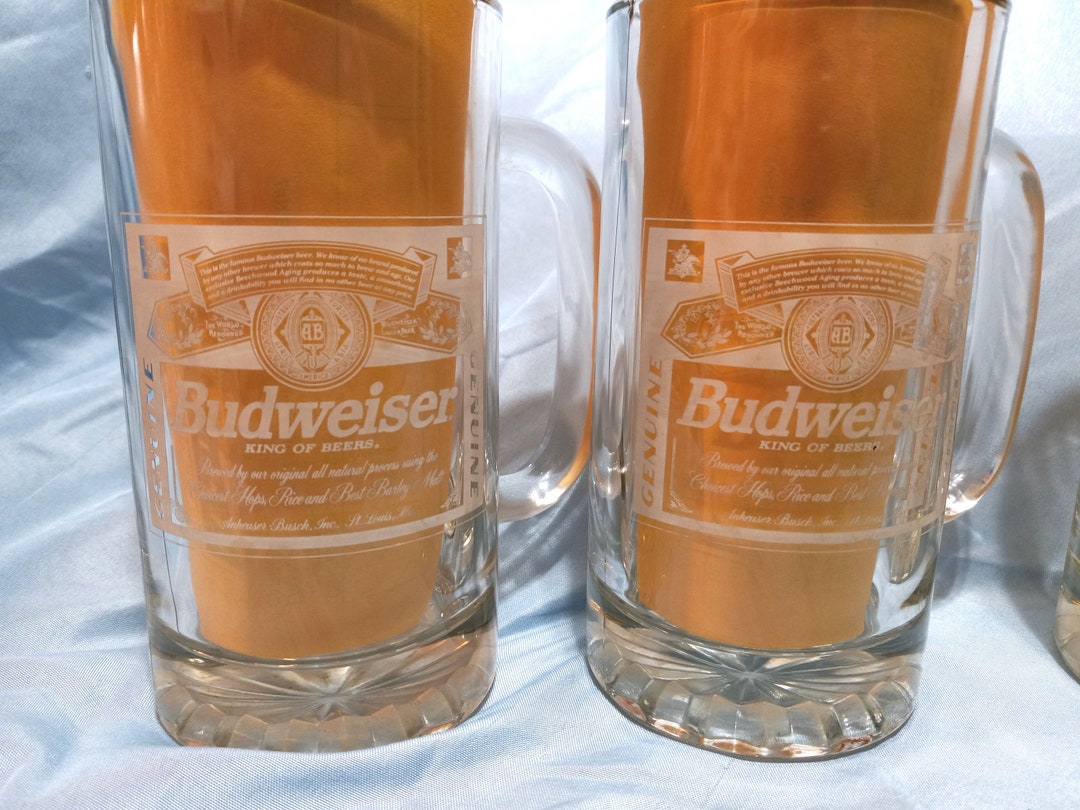 Budweiser Etched Vintage Logo Heavy Beer Mug Glass - Etsy
