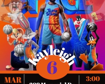 Space Jam Theme Invitation - Etsy
