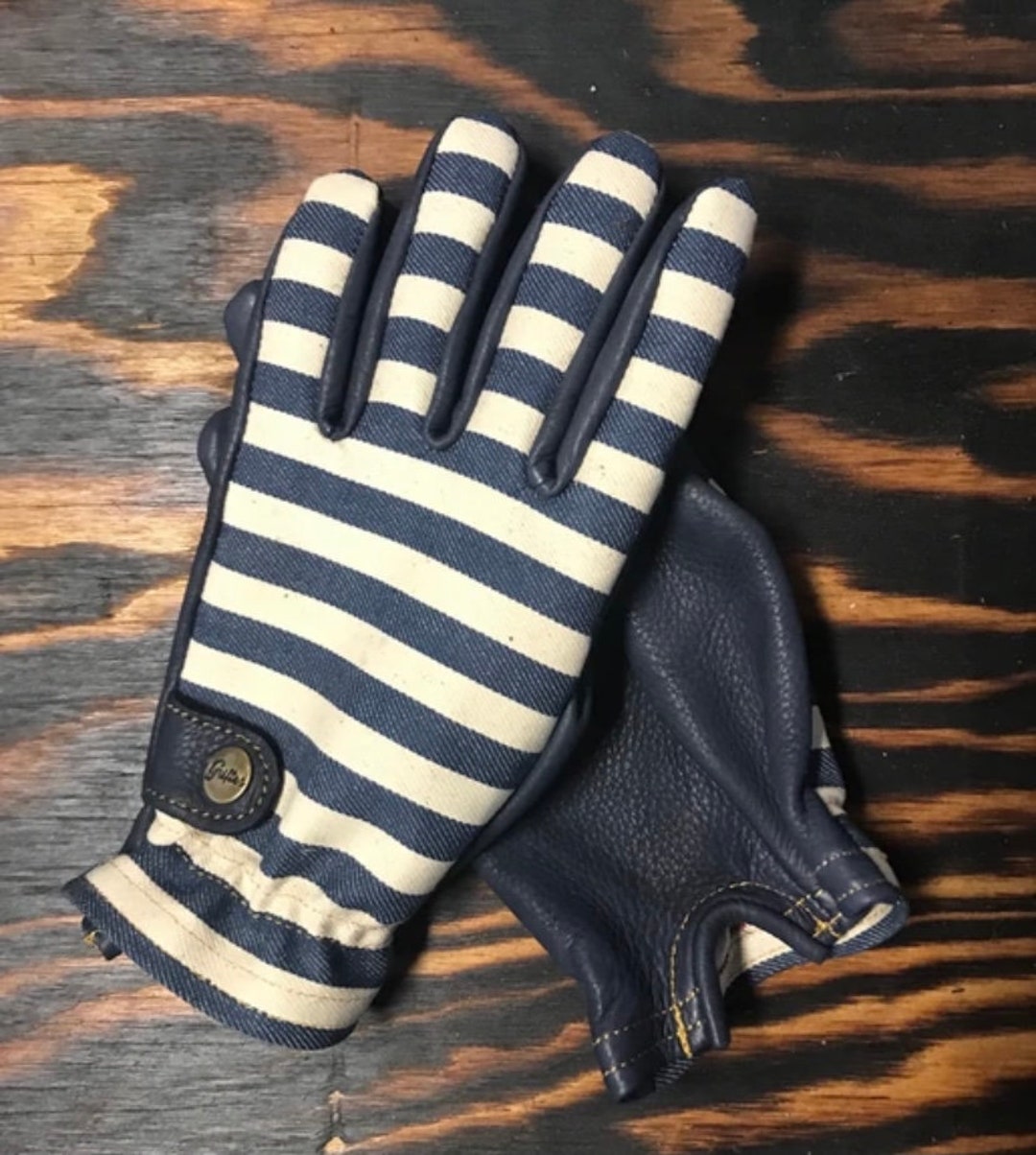 Folsom Denim Striped Gloves - Etsy