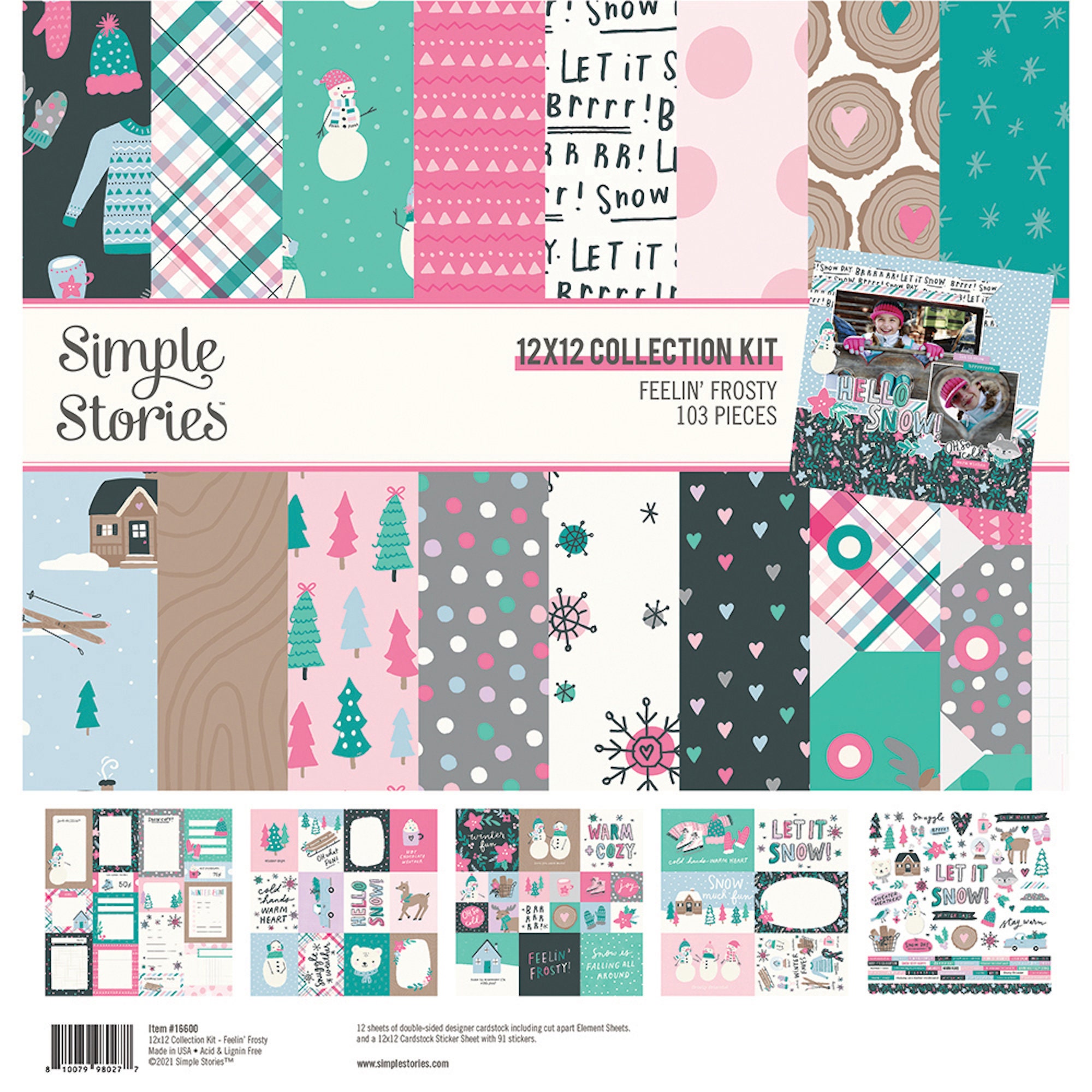 Feeling Frosty Winter Paper Collection – Scrapbook Cardstock Stickers ...