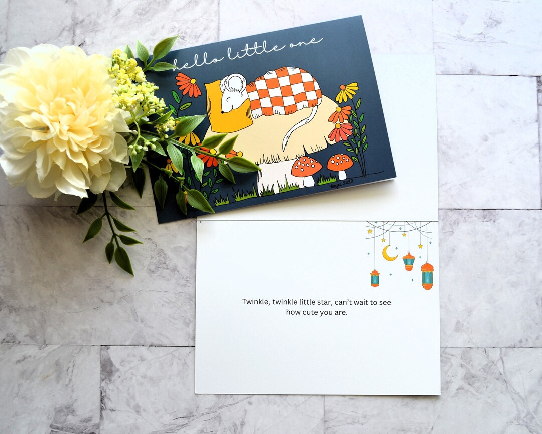 Hello Little One, Baby Shower Greeting Card - Etsy