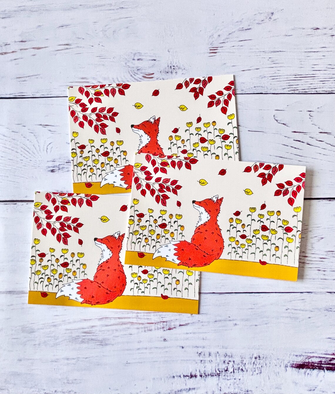 Autumn Fox Postcard - Etsy