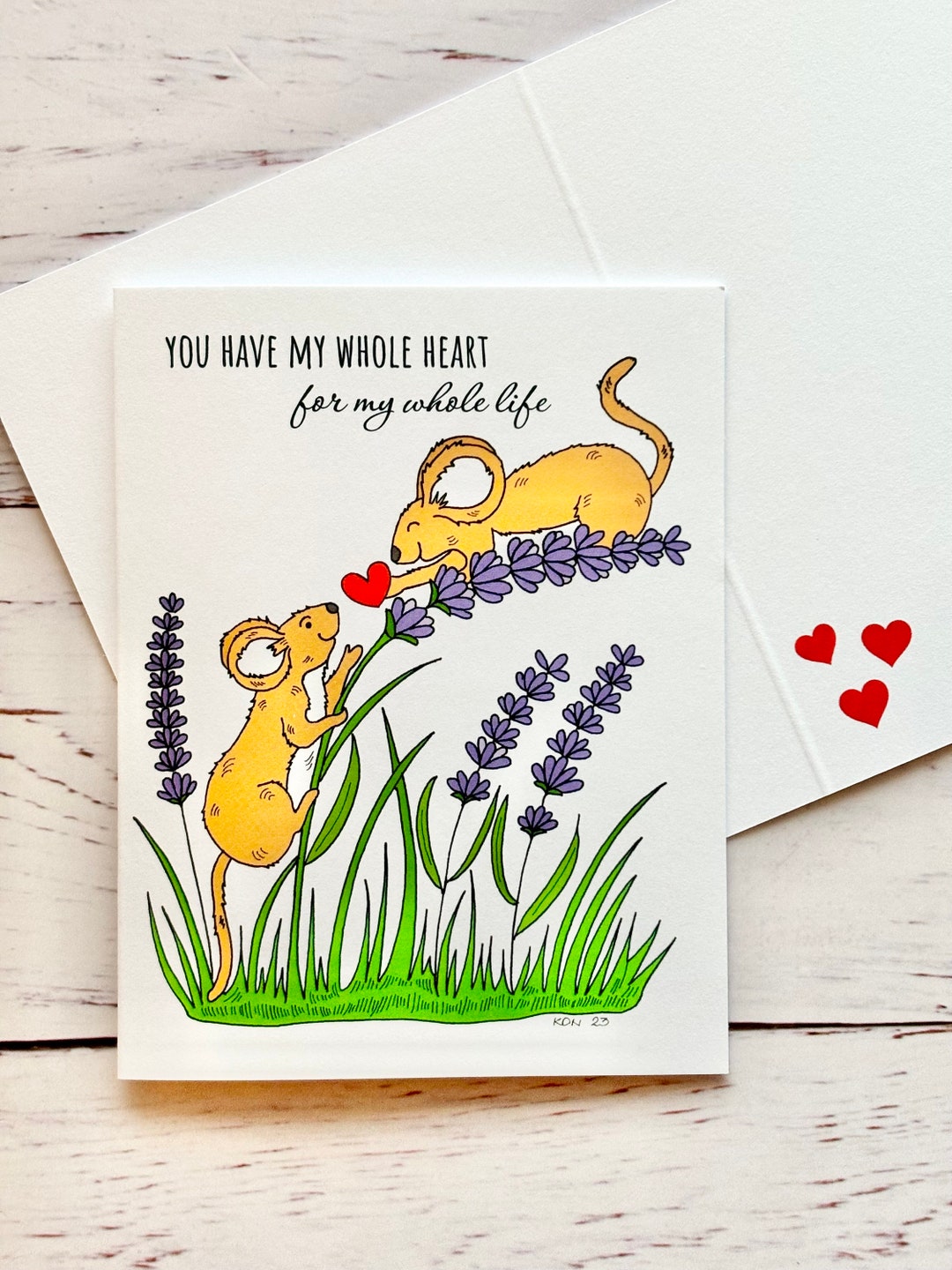 Whimsical Mice Anniversary Card, Spring Love Card - Etsy