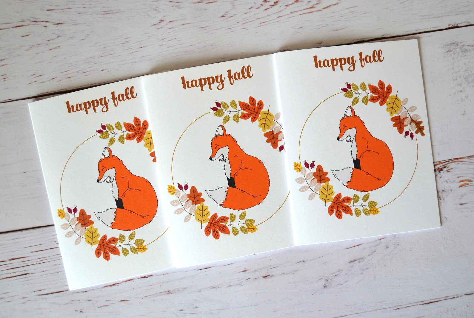 Fox Notecard, Happy Fall, Autumn Card - Etsy