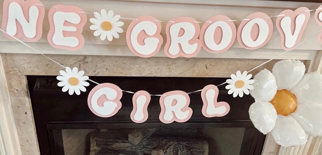 Groovy Birthday Party Banner, First Birthday, Daisy Birthday Banner ...