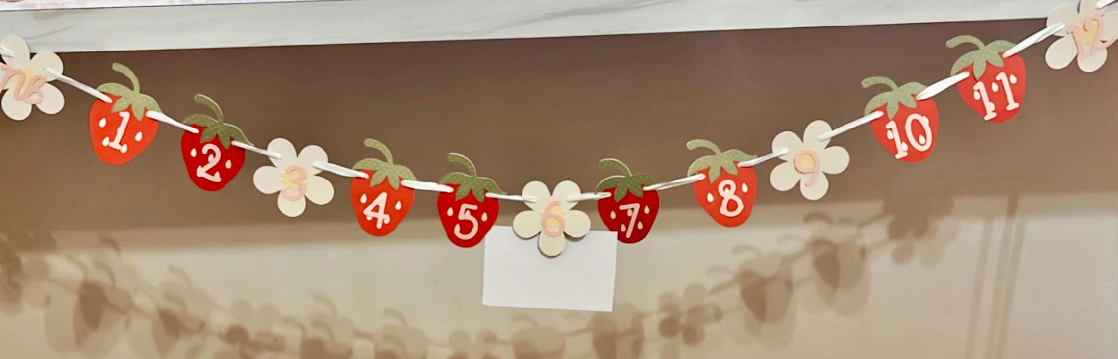 Strawberry Birthday Banner, Berry First Birthday, Milestone Photo ...