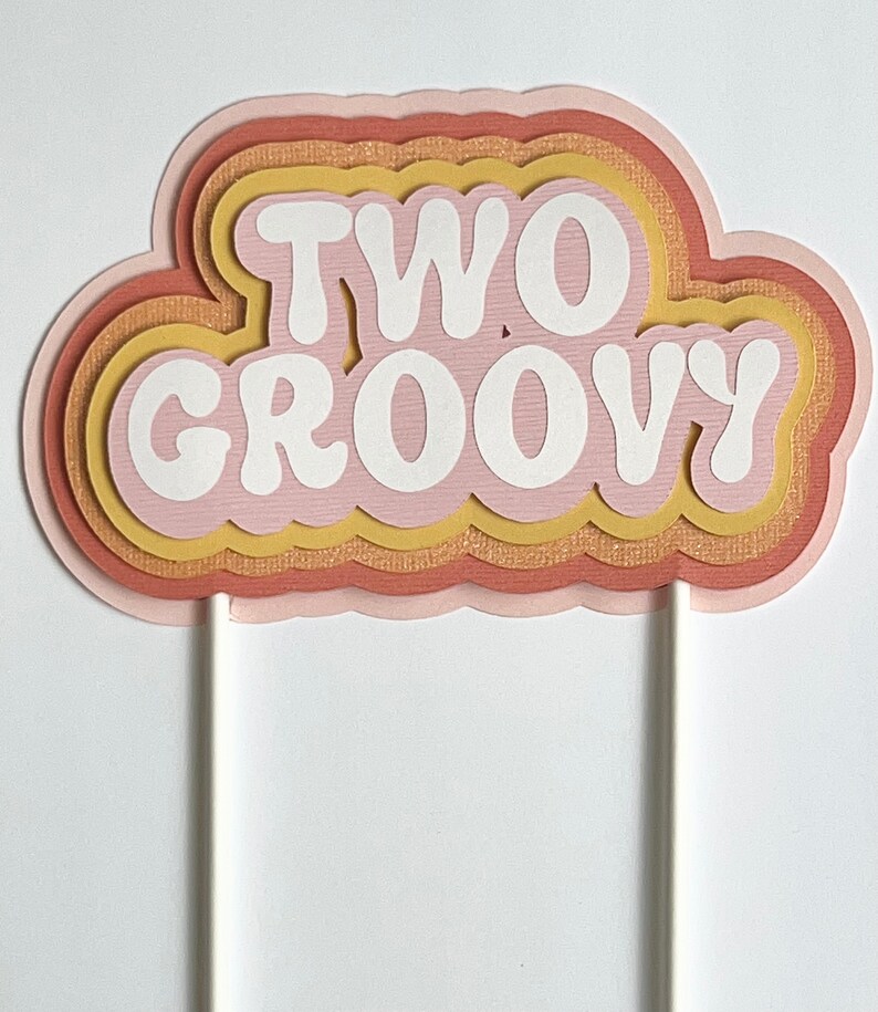 Two Groovy Cake Topper Groovy Birthday Cake Topper Two Cake - Etsy ...