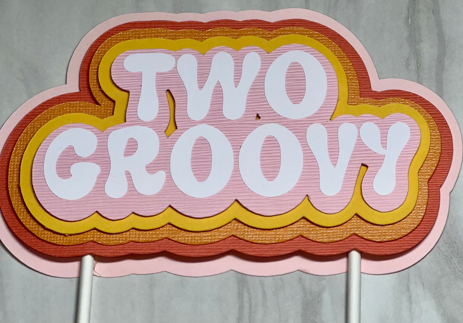 Two Groovy Cake Topper Groovy Birthday Cake Topper Two Cake - Etsy ...