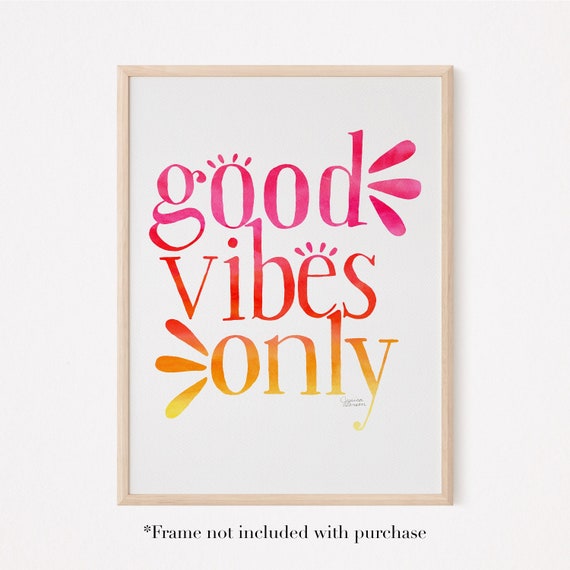 Good Vibes Only Sunset Palette Art Print | Etsy