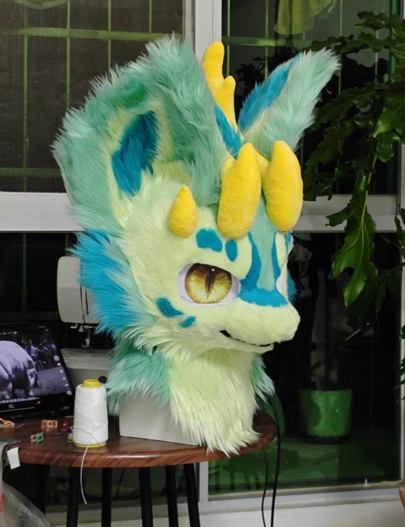 Furry Head | Handmade Furry | Dragon Fursuit Head | Furry Fun - Etsy