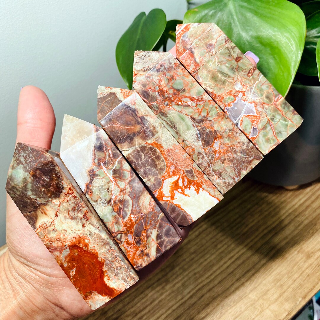 Money Agate Crystal Tower | Rainforest | Indonesian Blood Stone ...