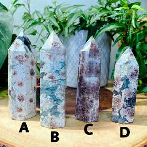 Green Sakura Tower | Flower Jasper | Rhyolite | Cabochons | Healing ...
