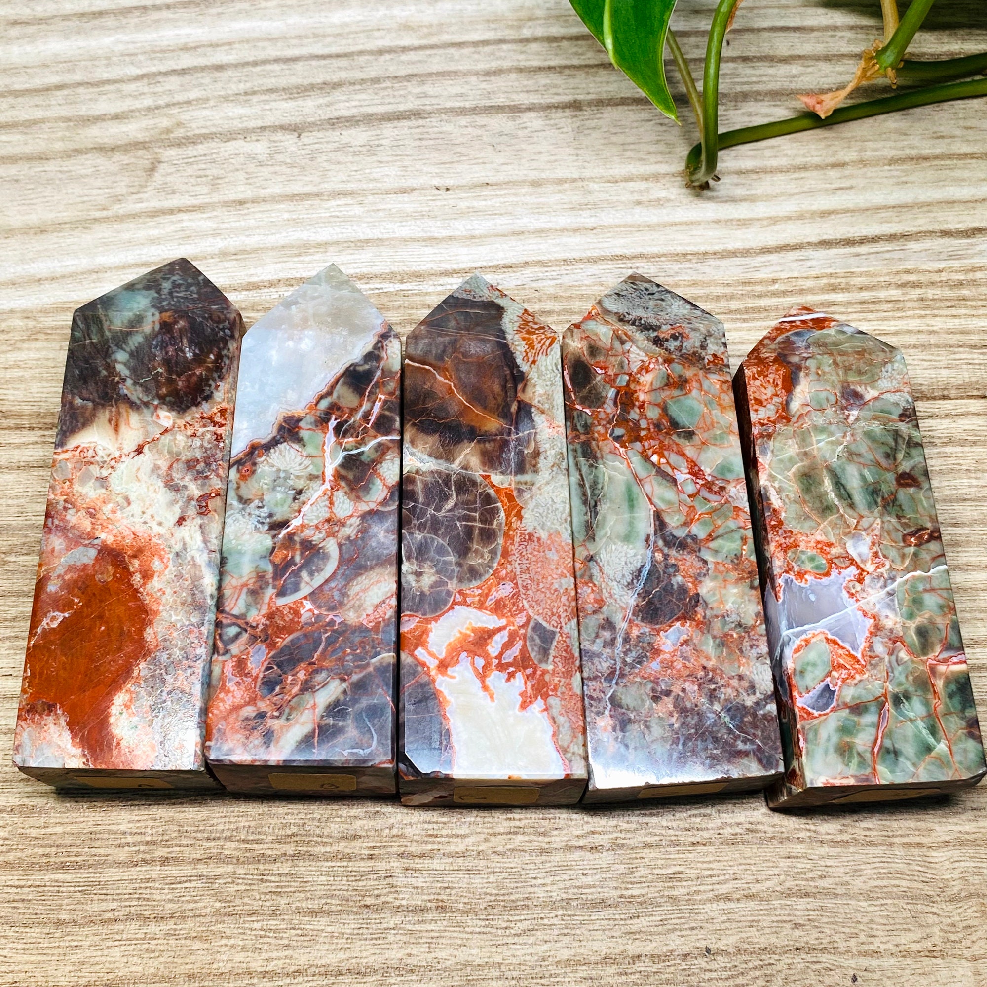 Money Agate Crystal Tower | Rainforest | Indonesian Blood Stone ...