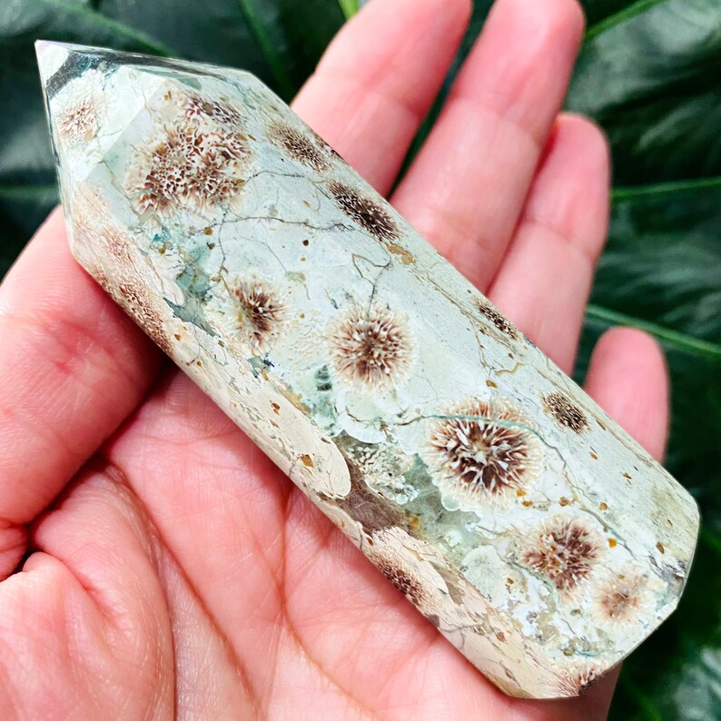 Green Sakura Tower | Flower Jasper | Rhyolite | Cabochons | Healing ...