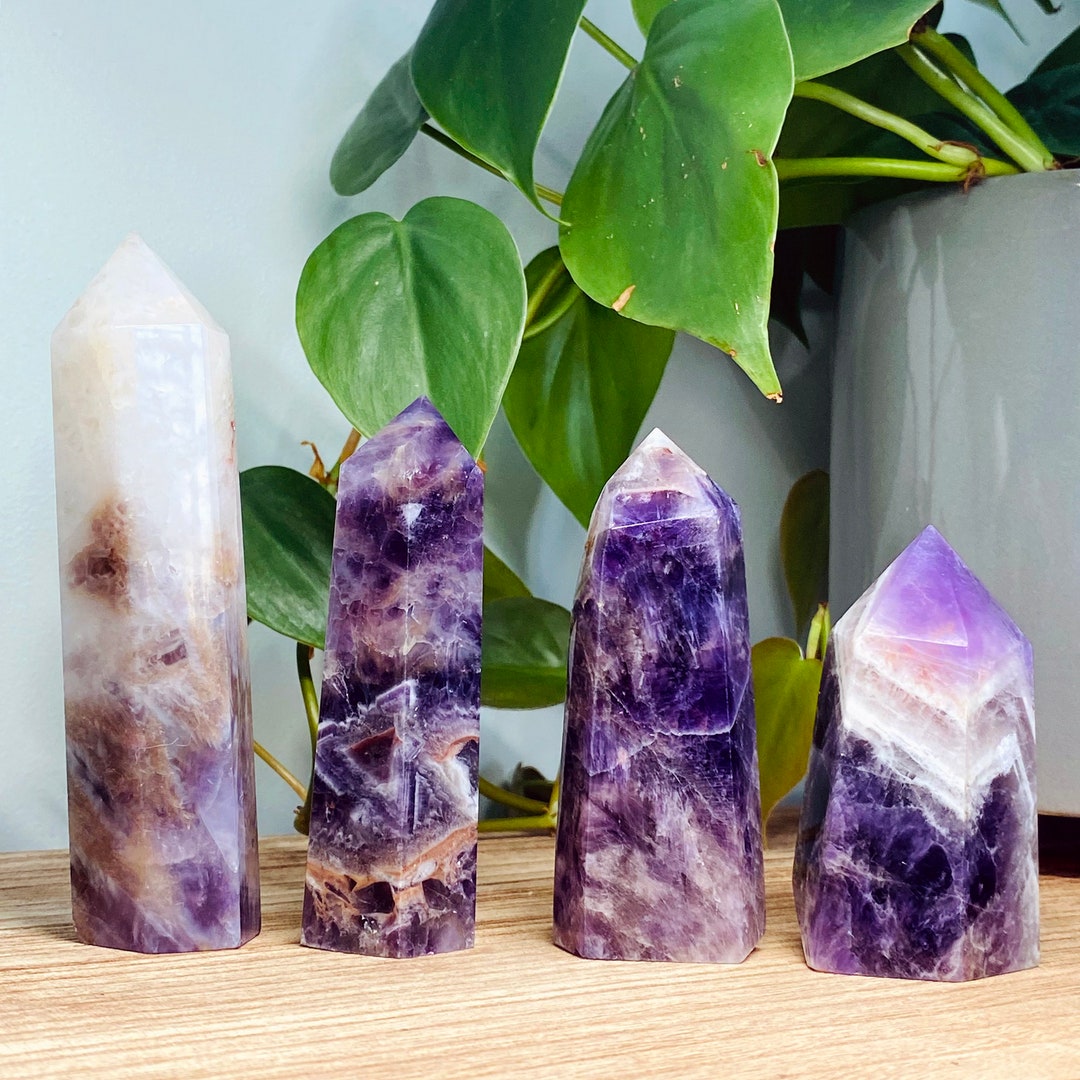 Dream Amethyst Crystal Tower | Chevron Patterns | Dark Purple ...