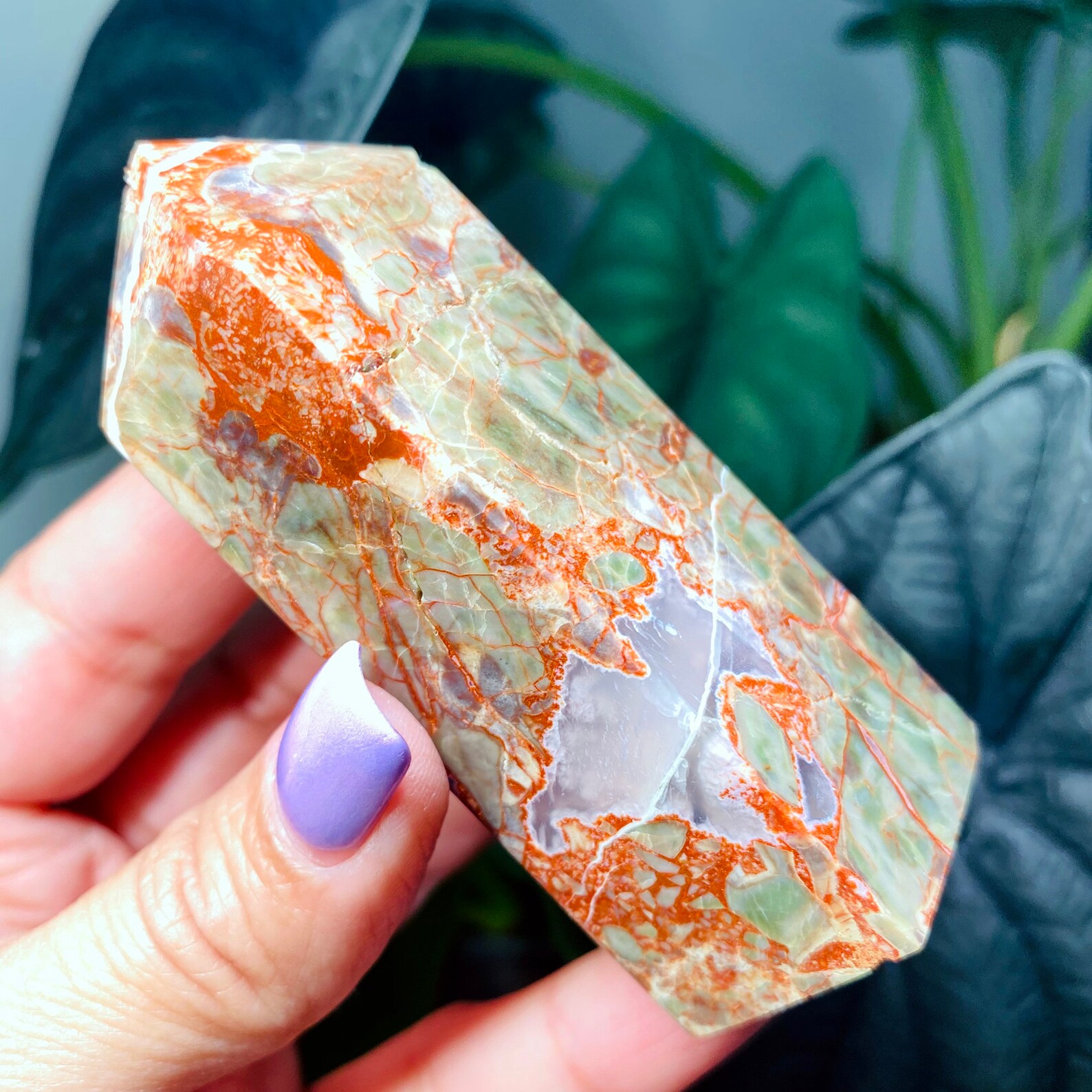 Money Agate Crystal Tower | Rainforest | Indonesian Blood Stone ...