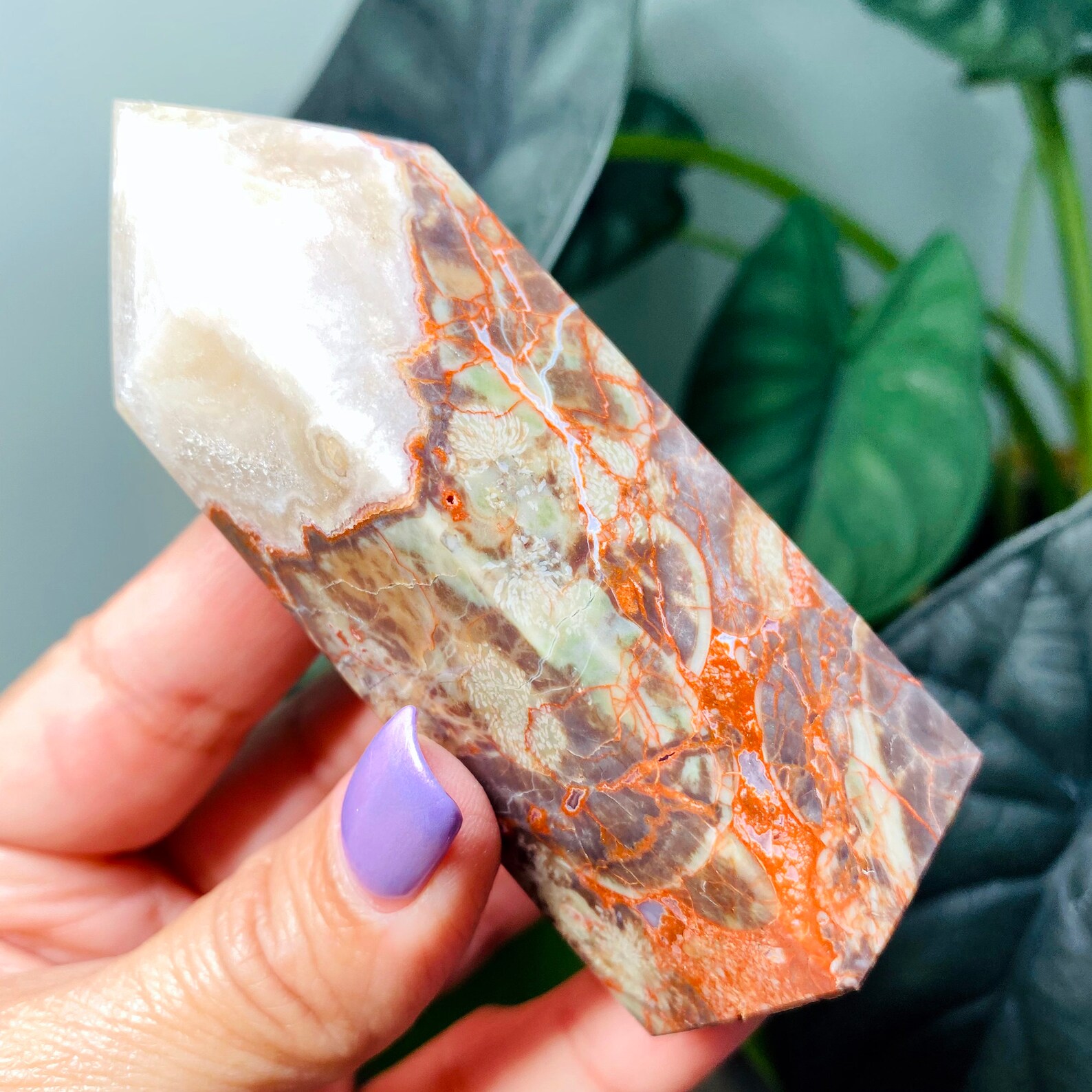 Money Agate Crystal Tower | Rainforest | Indonesian Blood Stone ...
