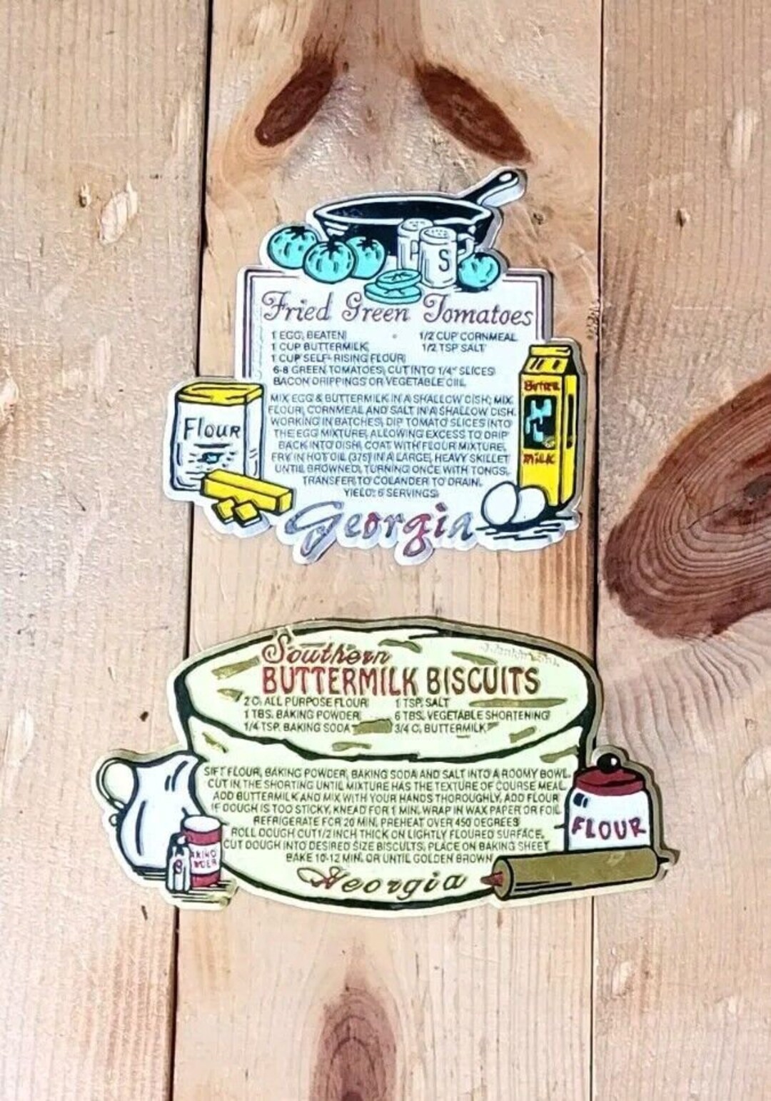 Vintage Refrigerator Magnets Set Georgia Buttermilk Biscuits Fried ...